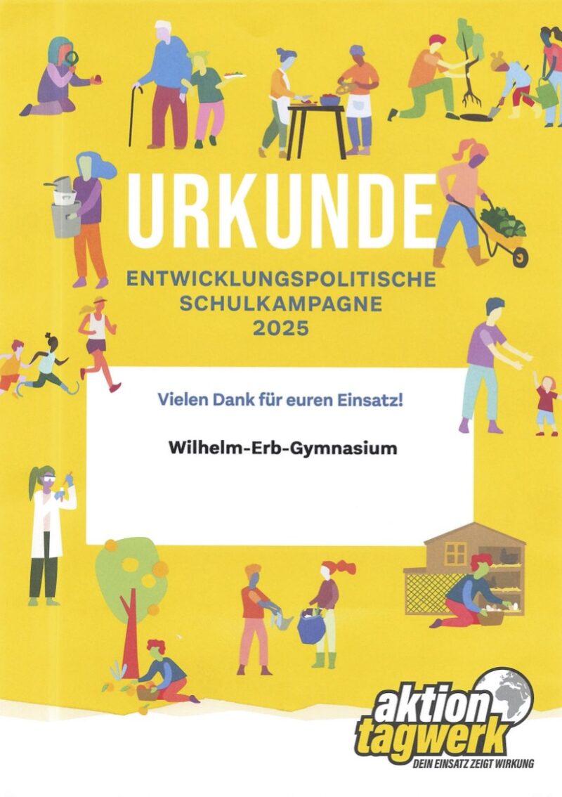 Aktion Tagwerk 2025 - Wilhelm-Erb-Gymnasium Winnweiler